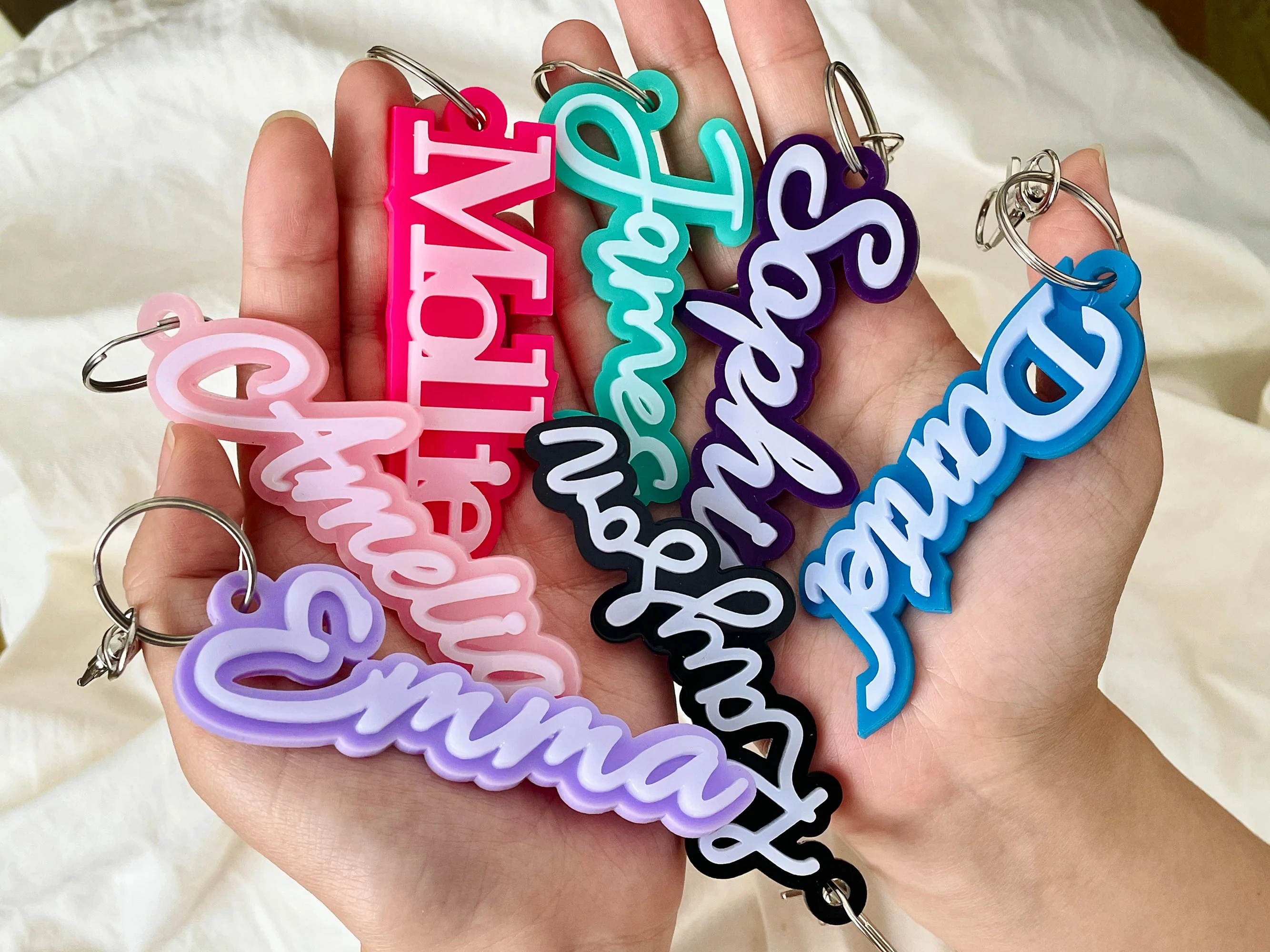 DHQH-Customized-Name-Stainless-Steel-Acrylic-Keychain-Backpack-Diaper ...