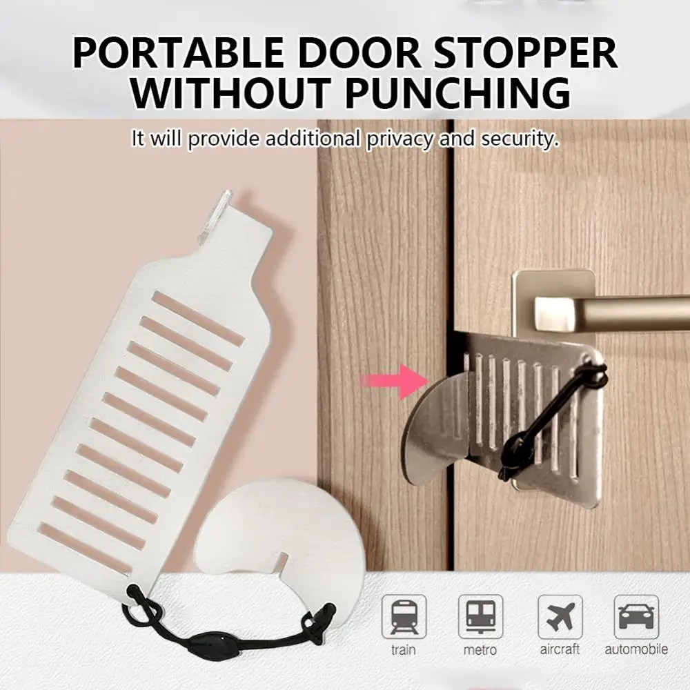 Portable-Door-Lock-Punch-free-Security-Door-Locker-Safety-Latch-Metal ...