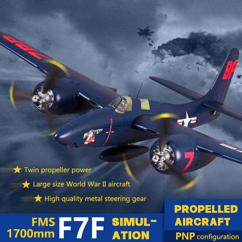 Fms-1700mm-F7F-Tigercat-Large-Fixed-Wing-Aircraft-Model-World-War-Ii-Propeller-Aircraft-Assembly ...