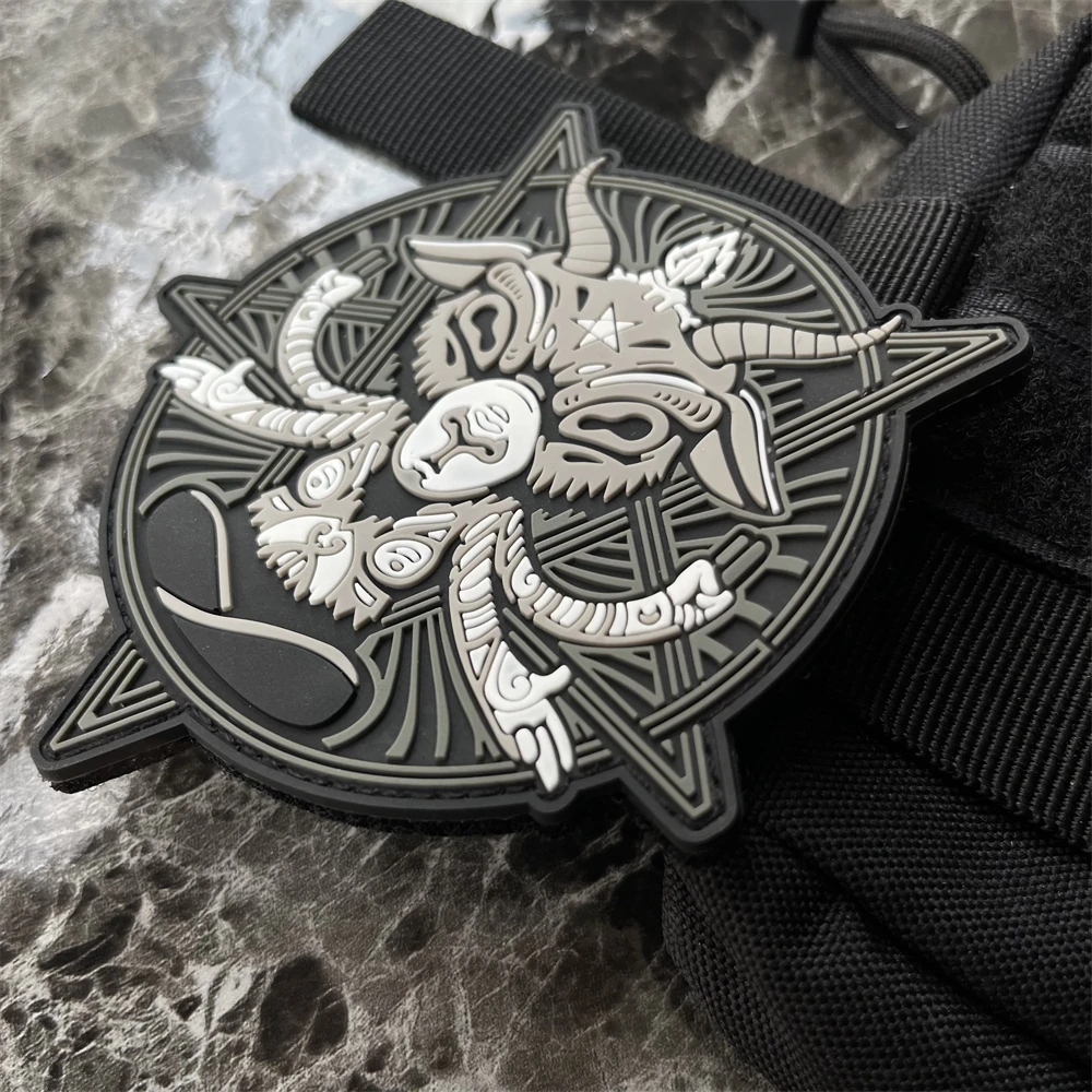 PATCHLAB-BAPHOMET-RITUAL-Cthulhu-Outer-God-Black-Goat-PVC-Morale-Badge-Patches-Tactical-Armband ...