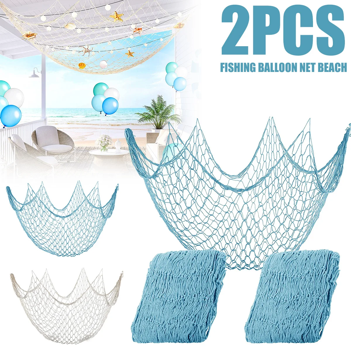 2-4-Pcs-Fish-Netting-Decoration-Cotton-Decorative-Fishing-Net-Ocean ...