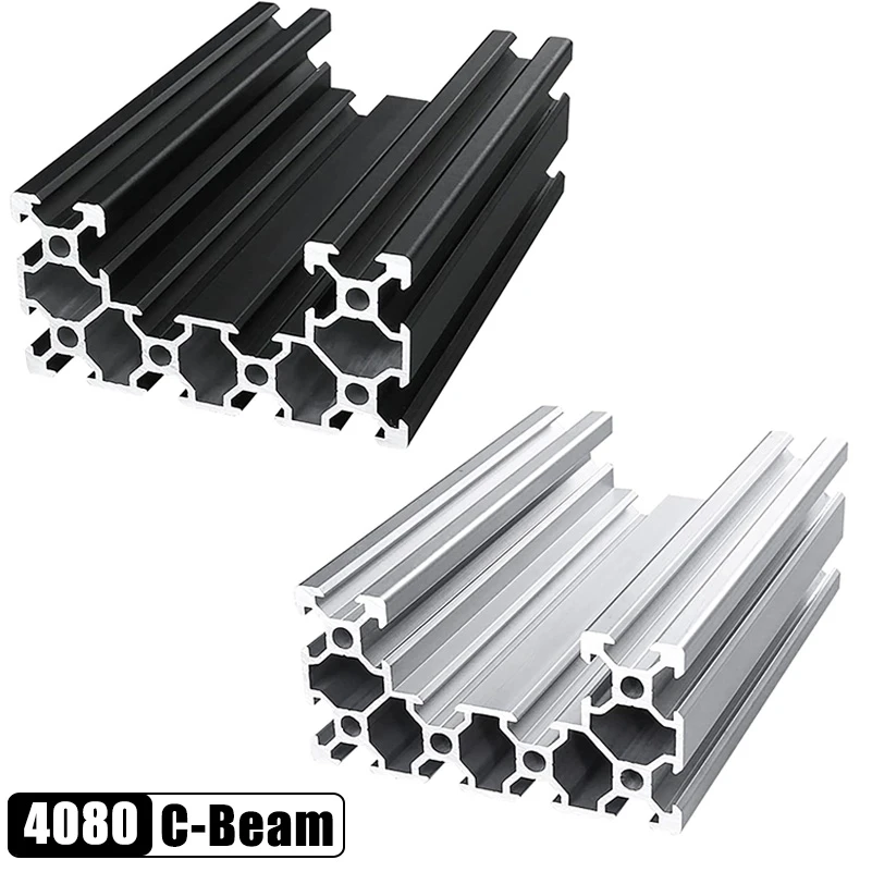 2/4pcs 4080 C-Beam Aluminum Profile Extrusion 100mm-1500mm Linear Rail ...