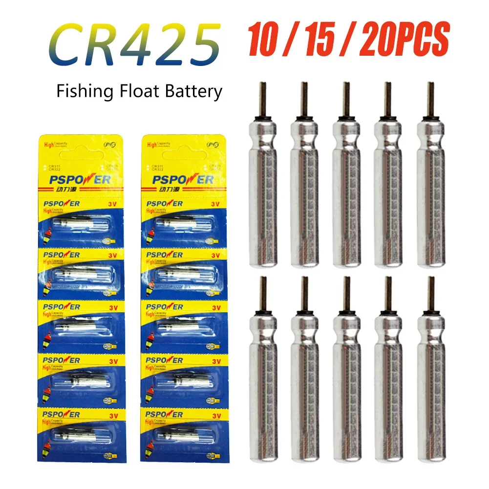 10-20Pcs CR425 Fishing Floats Battery CR 425 Luminous Electric Fishing ...