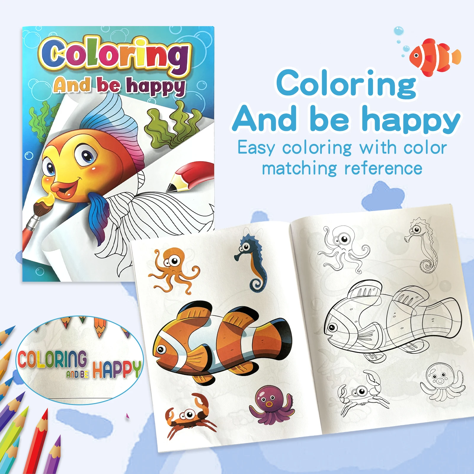 Children Colouring Book 3-7 years old Ocean Animals Series ...