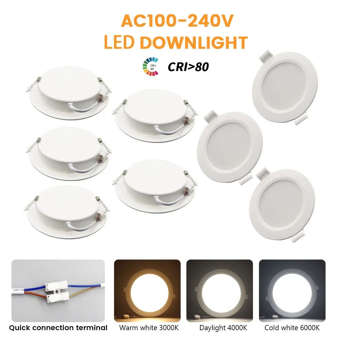 15PCS 6W 10W 14W 17W 20W 24W Recessed LED Downlight AC100-240V LED ...