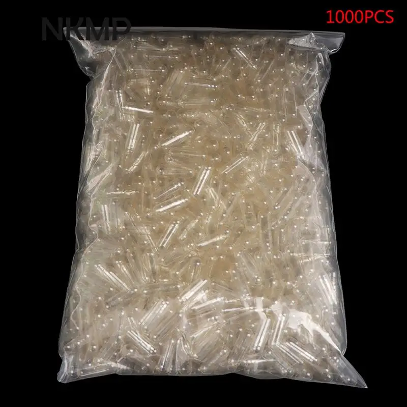 1000PCS Standard Size 0 Empty Capsules! Empty Gelatin Clear Capsules 0 ...