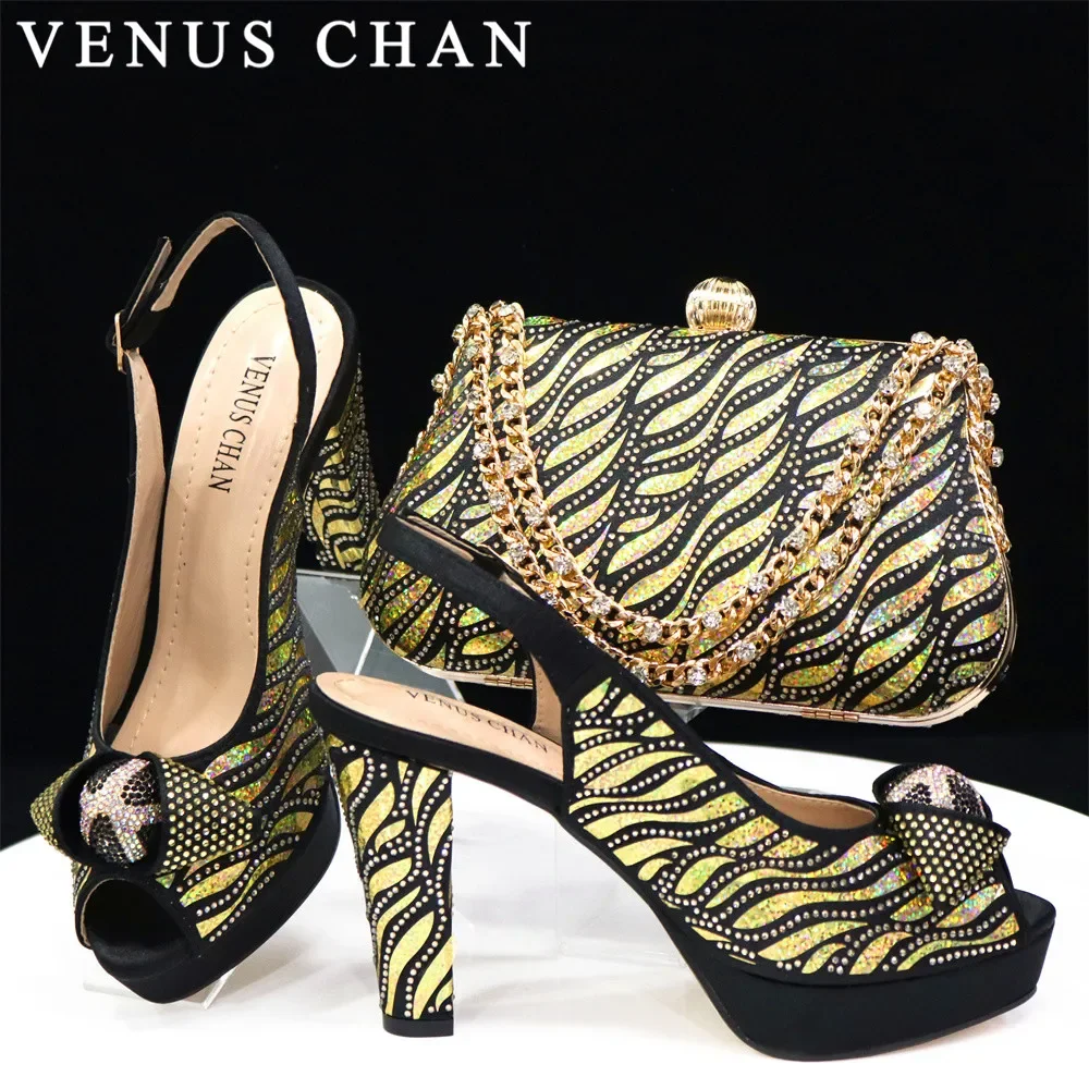 Venus-Chan-Elegant-Fashion-Peep-Toe-High-Heels-Laser-striped-Sequin ...