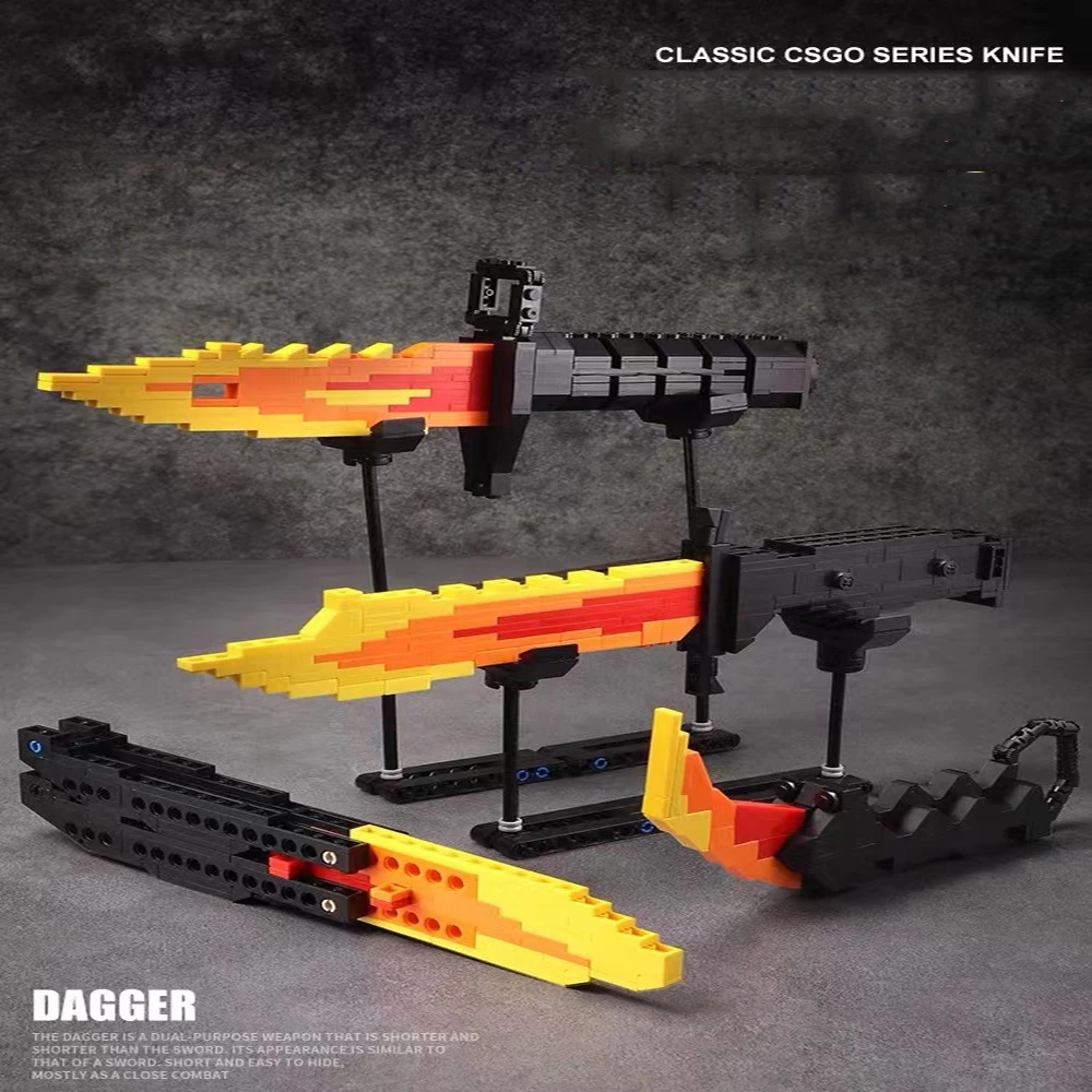 Classic MOC CSGO Dagger Series Building Blocks Knife Sword Blade DIY Weapon Bricks Toys for ...