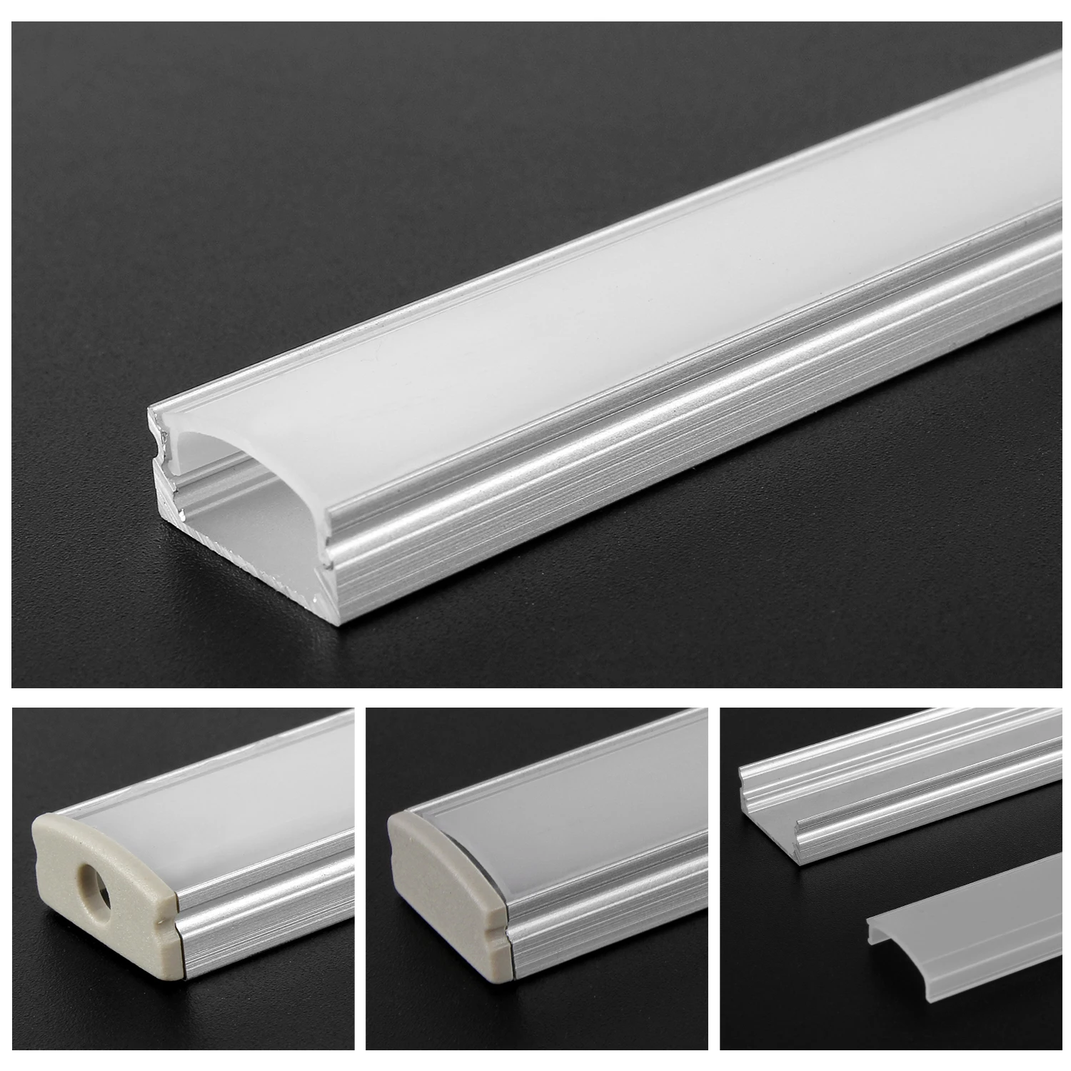 10PCS-1M-Aluminium-Channel-for-Led-Strip-Rectangle-Aluminum-Profile ...
