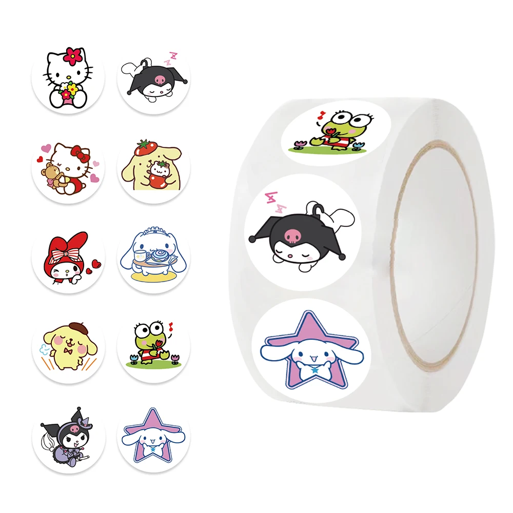 500pcs-Roll-Cartoon-Kuromi-Melody-Stickers-Children-Label-Reward ...
