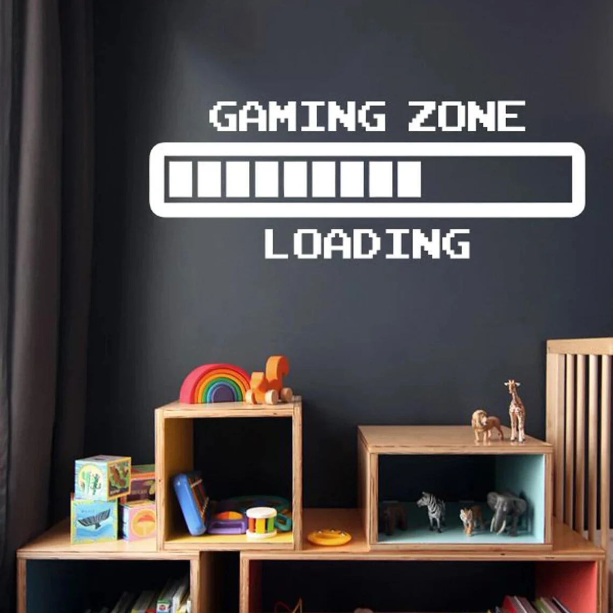 Arcade-Gaming-Zone-Retro-Loading-Wall-Art-Stickers-Gamer-Vinyl-Decals ...