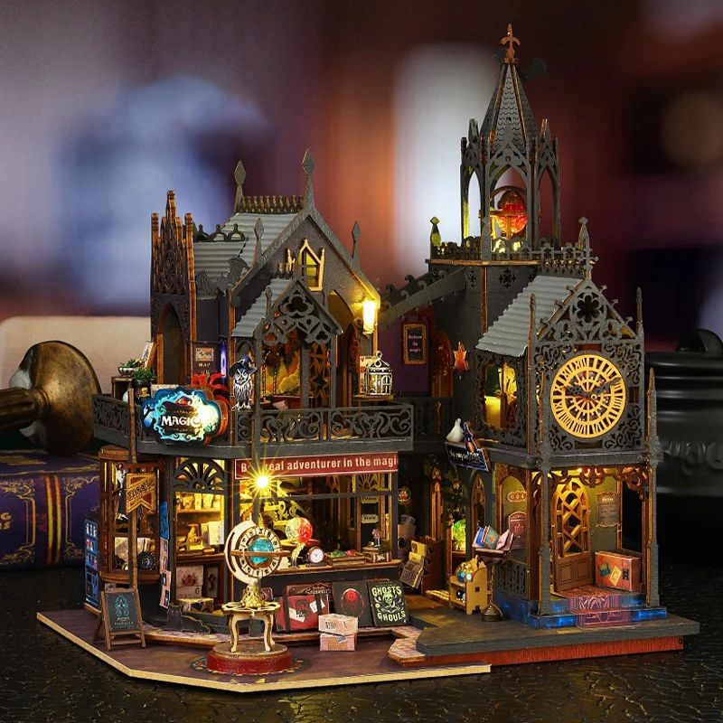 DIY Magical City DollHouses Wooden Castle House Miniature Furniture ...