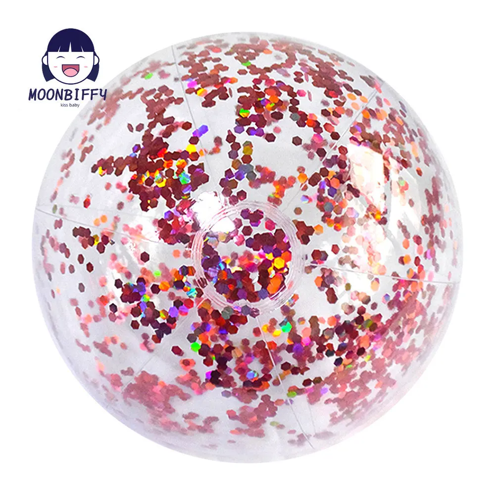 Inflatable Glitter Beach Ball Summer Water Ball Sequin Beach Balls for ...