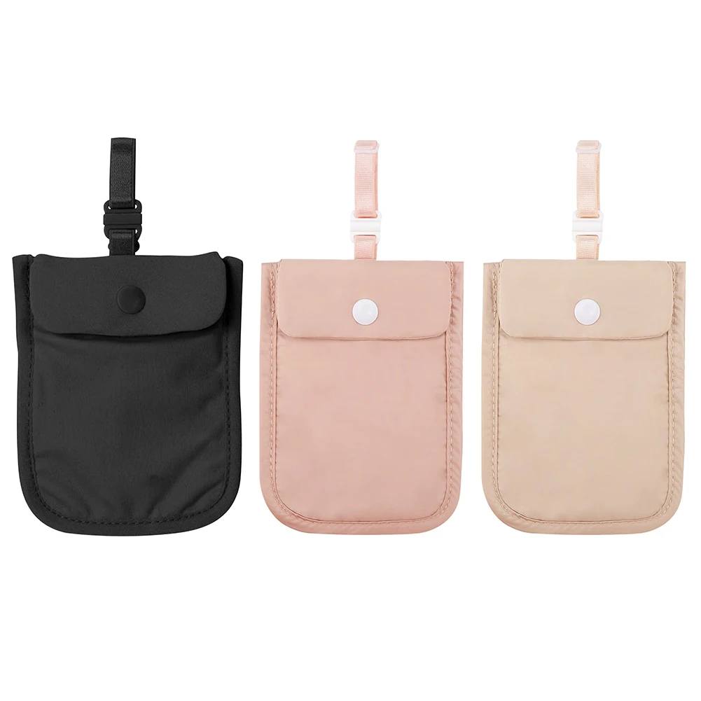 Women Coin Purse Solid Color Travel Bra Wallet Flap Clasp Secret Travel ...