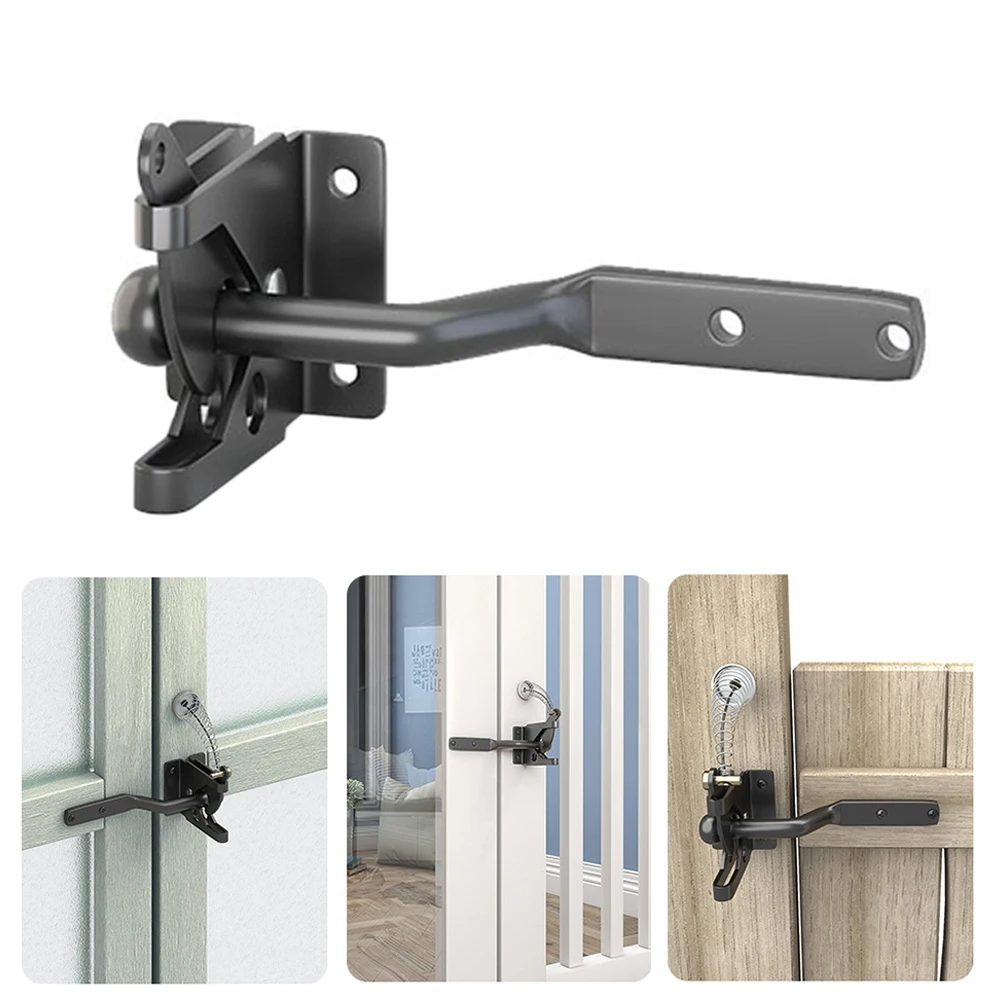 2-or-1-Set-Automatic-Gate-Latch-Fence-Door-Latch-Buckles-With-Rope-Self ...