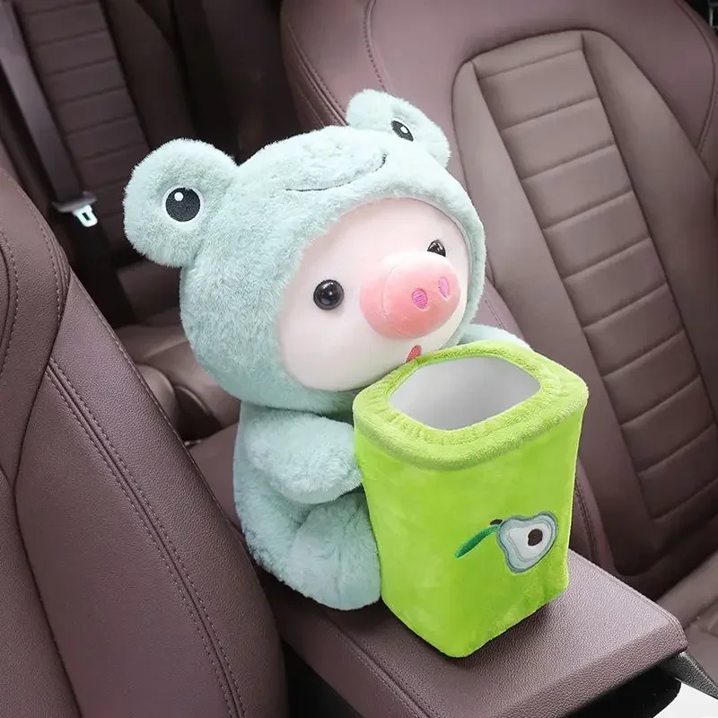 Cartoon-Cute-Car-Trash-Bins-Pig-Dog-Tissue-Box-2-in-1-Tissue-Bag-Trash ...