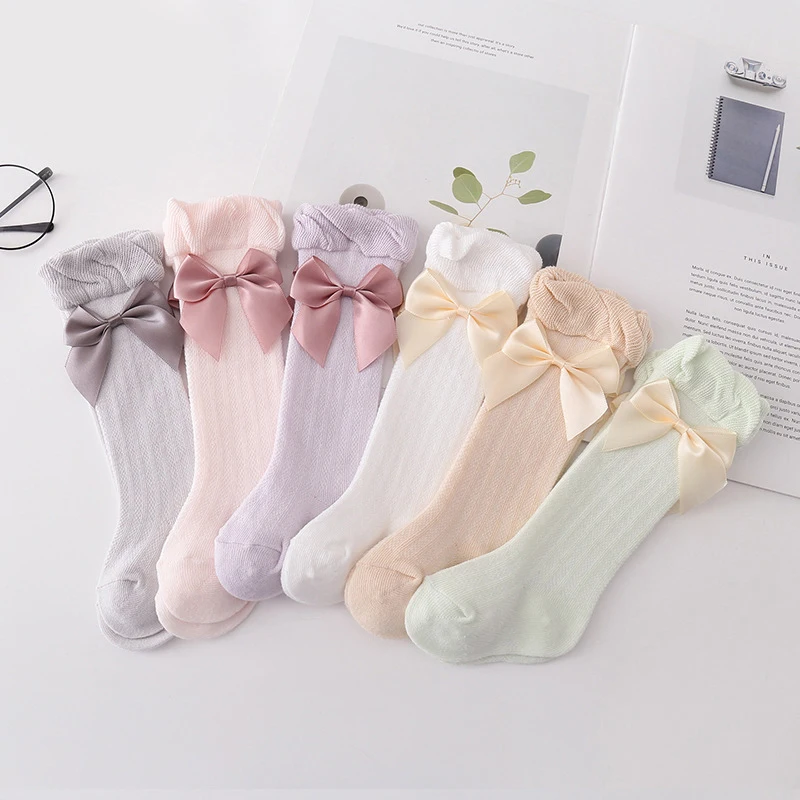 Newborn-Baby-Girls-Princess-Long-Socks-Cute-Kids-Mesh-Breathable-Cotton ...