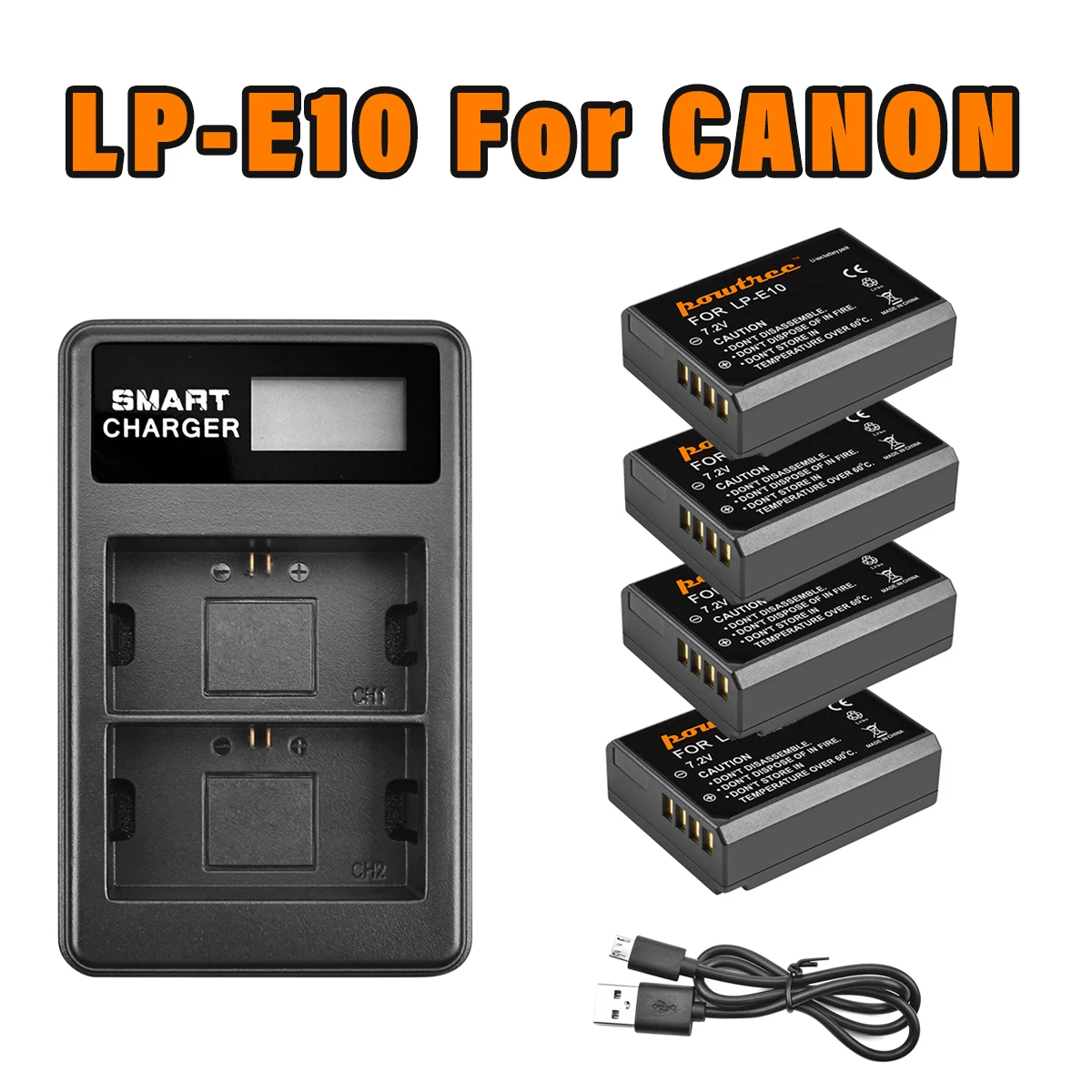 LP E10 Substituição da bateria da câmera digital e LCD carregador duplo ...