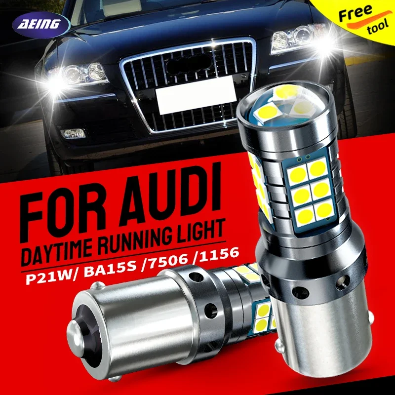 2pcs-P21W-LED-DRL-Daytime-Running-Light-Blubs-No-Error-For-Audi-A6-S6 ...