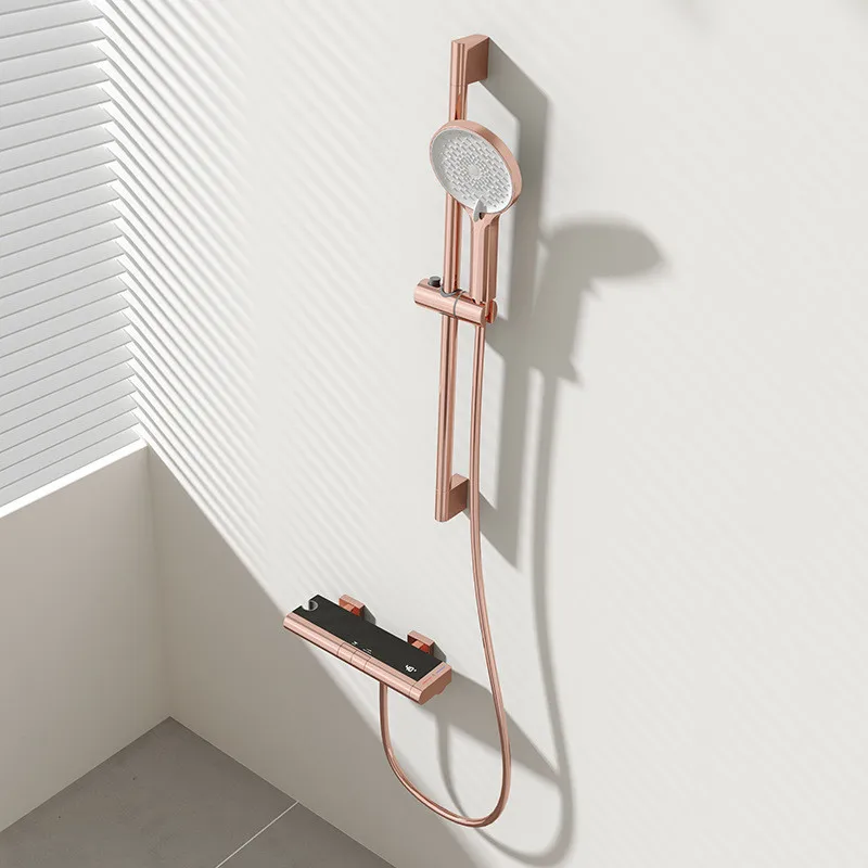Tuqiu-Rose-Gold-Bathroom-Shower-Faucet-Set-Brushed-Gold-Bathroom-Faucet-Wall-Mounted-Solid-Brass ...