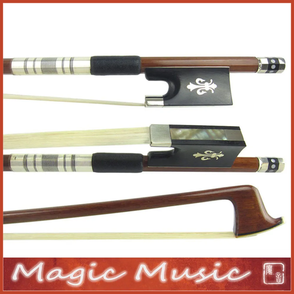 Free Shipping! Silver Pernambuco Violin Bow With Fleur-de-lys Inlaid ...