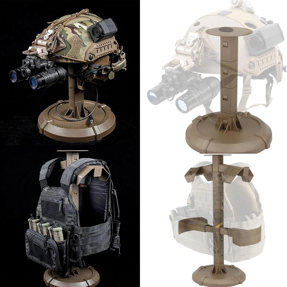 Detachable-Tactical-Helmet-Vest-Stand-Display-Hat-Rack-Organizer ...
