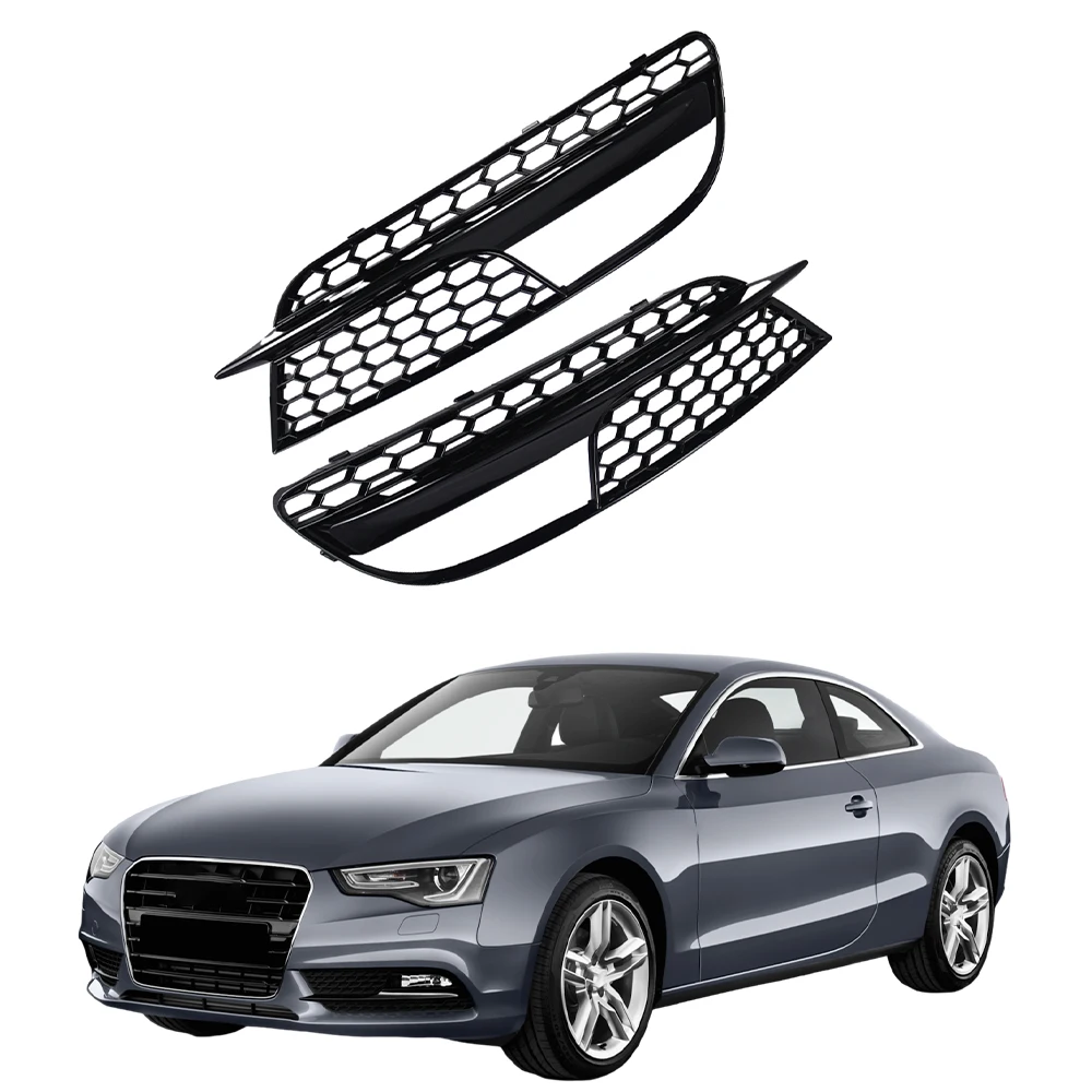 2Pcs Car Front Bumper Fog Light Grille Cover For Audi A5 2012 2013 2014 ...