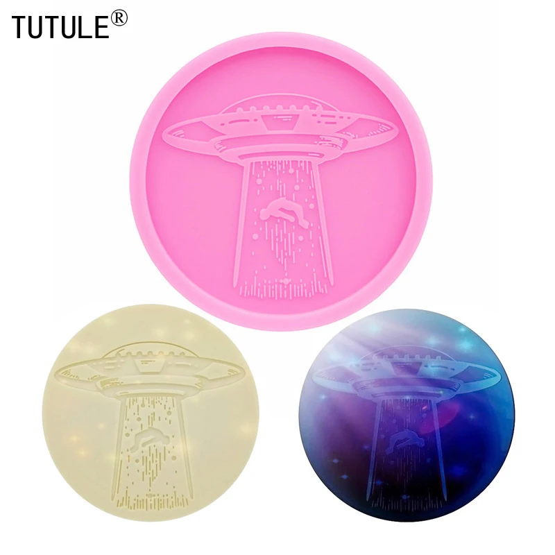 shiny Spaceship abduction Alien coaster cake fondant silicone mold ...