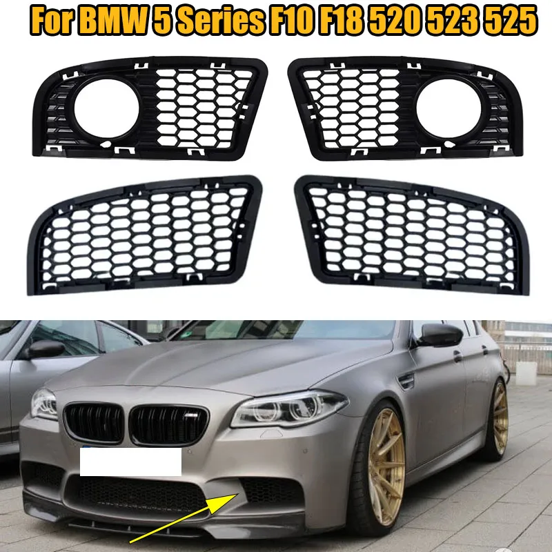 1-Pair-Modified-M5-Front-Bumper-Fog-Lamp-Net-Fog-Lamp-Frame-Grille ...