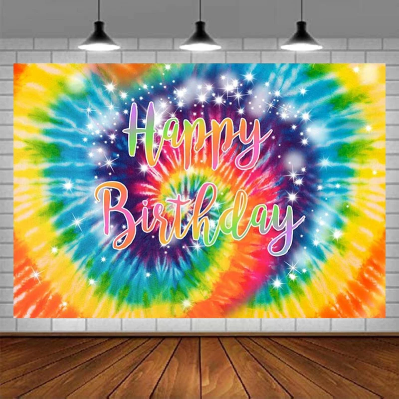 Tie-dye Photography Backdrop 60's Hippie Theme Party Decor Groovy Sign ...