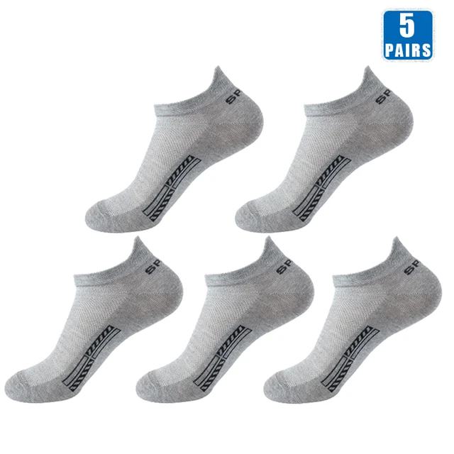 5 Pairs Cotton Short Socks for Male High Quality Women's Low-Cut Crew ...