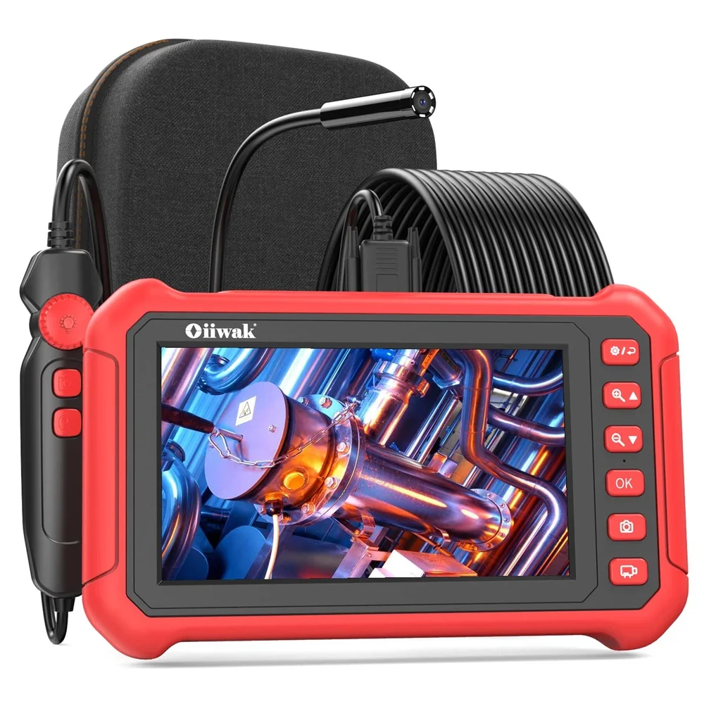 Oiiwak 7" Ips Industrial Endoscope Camera 8.2mm Lens 5mp Inspection ...