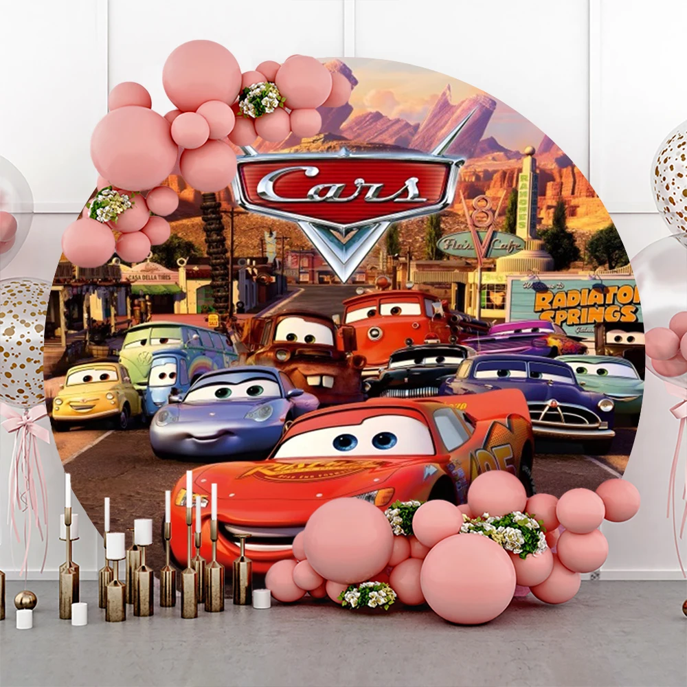 Cars-Lightning-McQueen-Round-Backdrop-Background-For-Photography-Baby ...