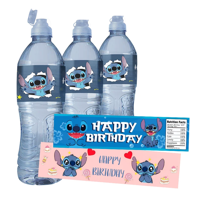 Disney-Cartoon-Lilo-Stitch-Waterproof-Water-Bottle-Labels-Wrappers ...