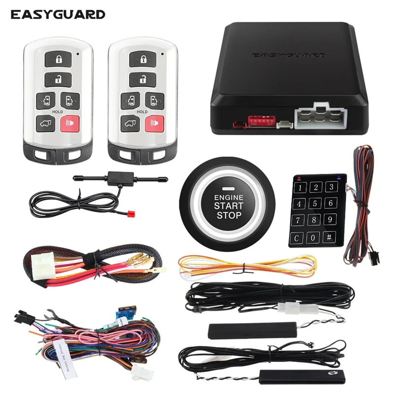 EASYGUARD-PKE-car-alarm-passive-keyless-entry-remote-start-stop-push ...