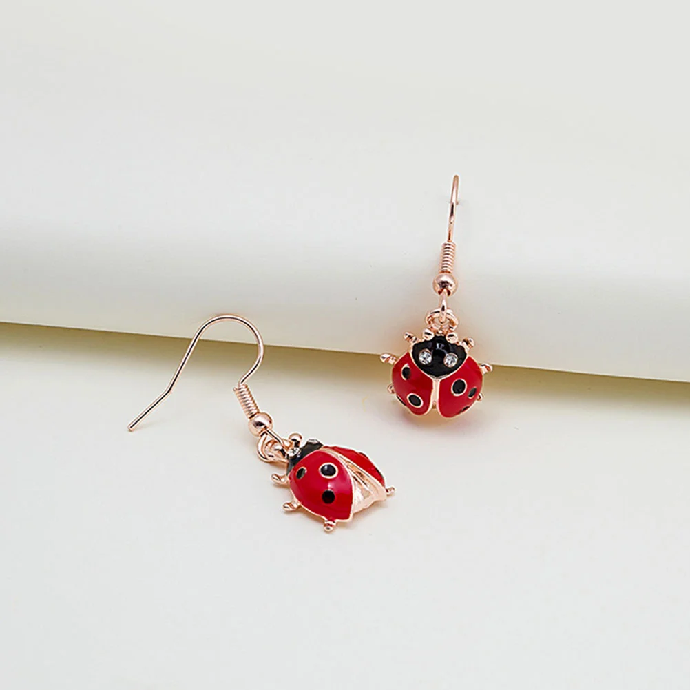 Ladybug Earrings Small Studs Dangle for Teen Girls Sterling Silver Clip ...