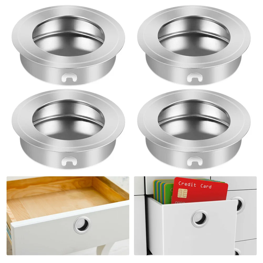 4PCS-Recessed-Furniture-Handle-Cabinet-Drawer-Round-Finger-Pull-Sliding ...
