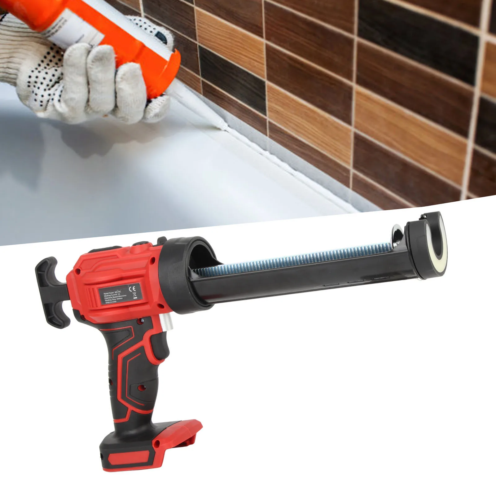 Electric-Cordless-Caulking-Gun-Rechargeable-Speed-Adjustable-Electric ...