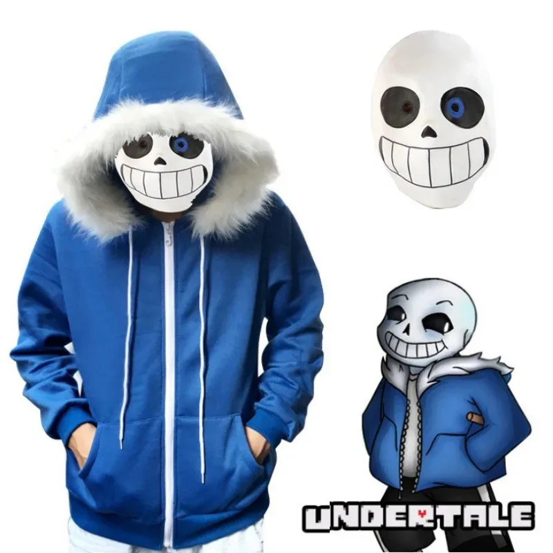 Sans Cosplay Costume Game UNDERTALE Blue jacket mask full set sansy ...