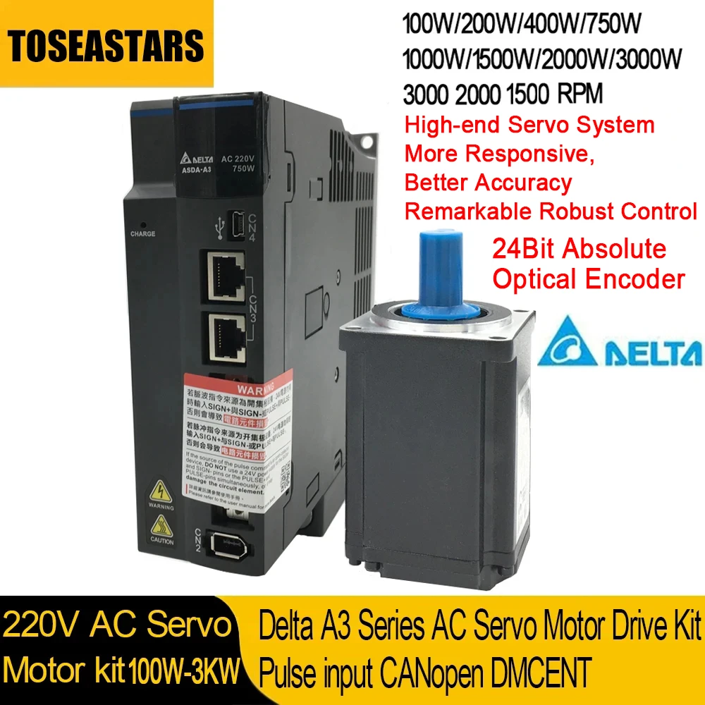 Delta-A3-220V-AC-Servo-Motor-Driver-Kit-24Bit-Absolute-Encoder-100W-3KW ...