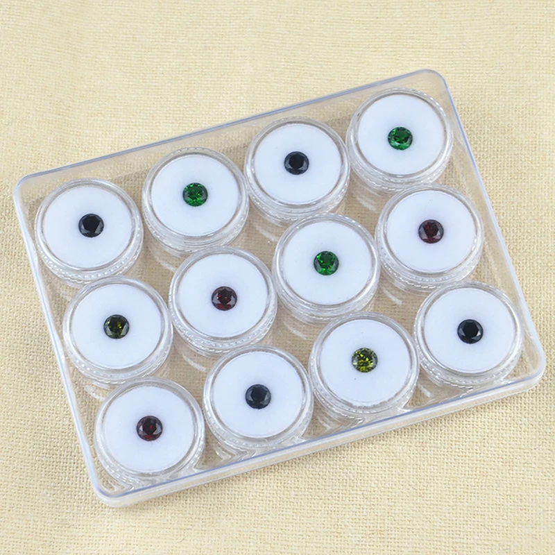 Transparent-Round-Gemstone-Display-Collection-Storage-Box-Jewelry-Gems ...
