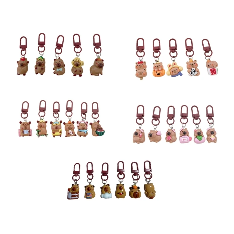 Set-of-5-6-Stylish-Capybara-Keychain-Animal-Keyring-Ornament-Lovely ...