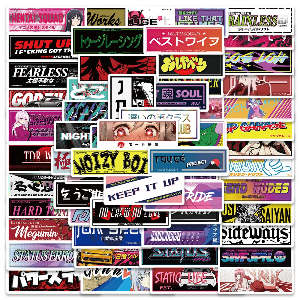 66PCS-Cool-Car-Japan-JDM-Racing-Brand-Stickers-Motorcycle-Skateboard ...