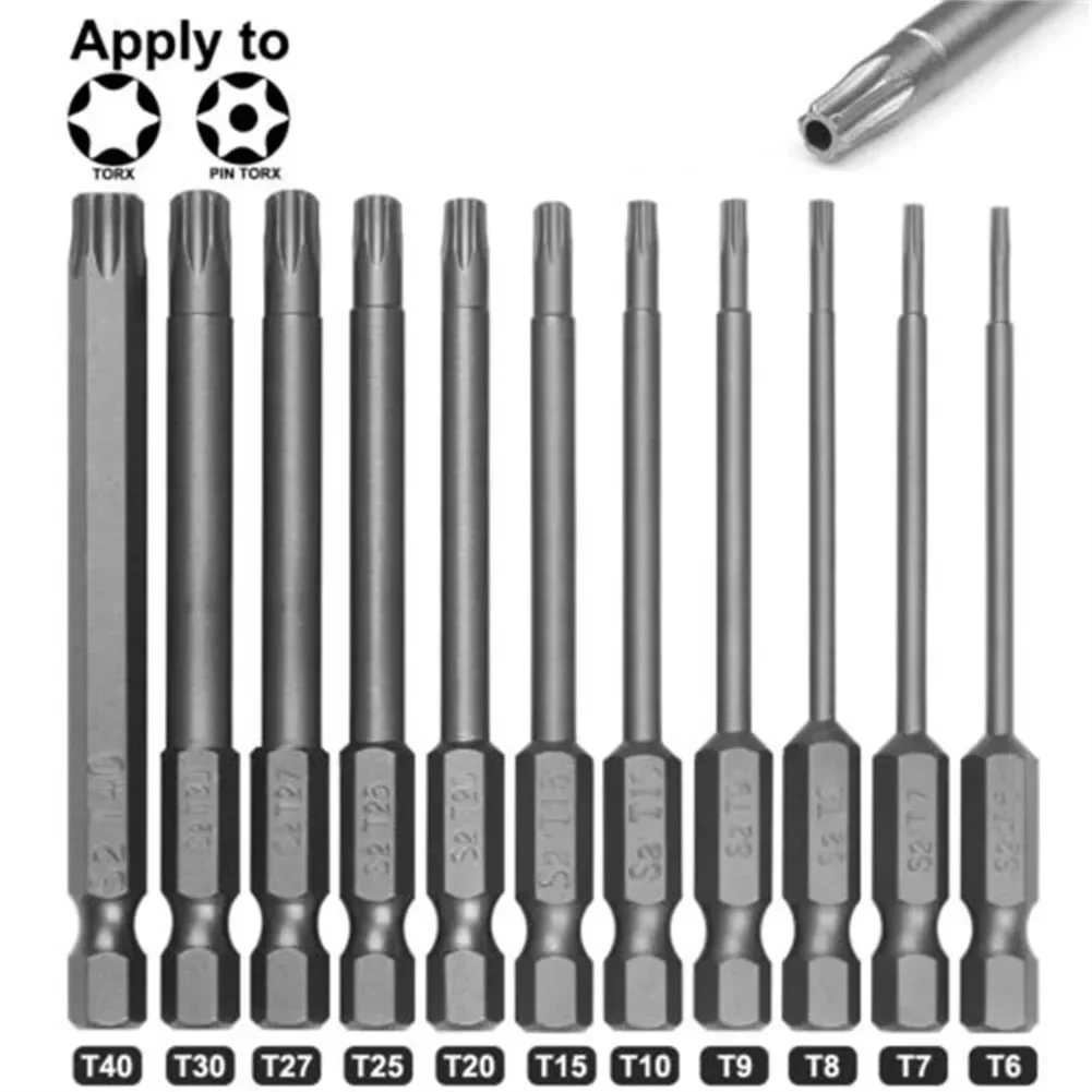 11pcs-Torx-Screwdriver-Bit-6-35mm-Hex-Shank-Magnetic-Security-Tip-T6 ...