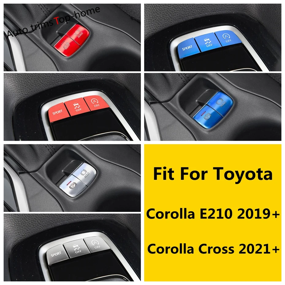 Gear Shift Electronic Handbrake Button Metal Sequin For Toyota Corolla ...