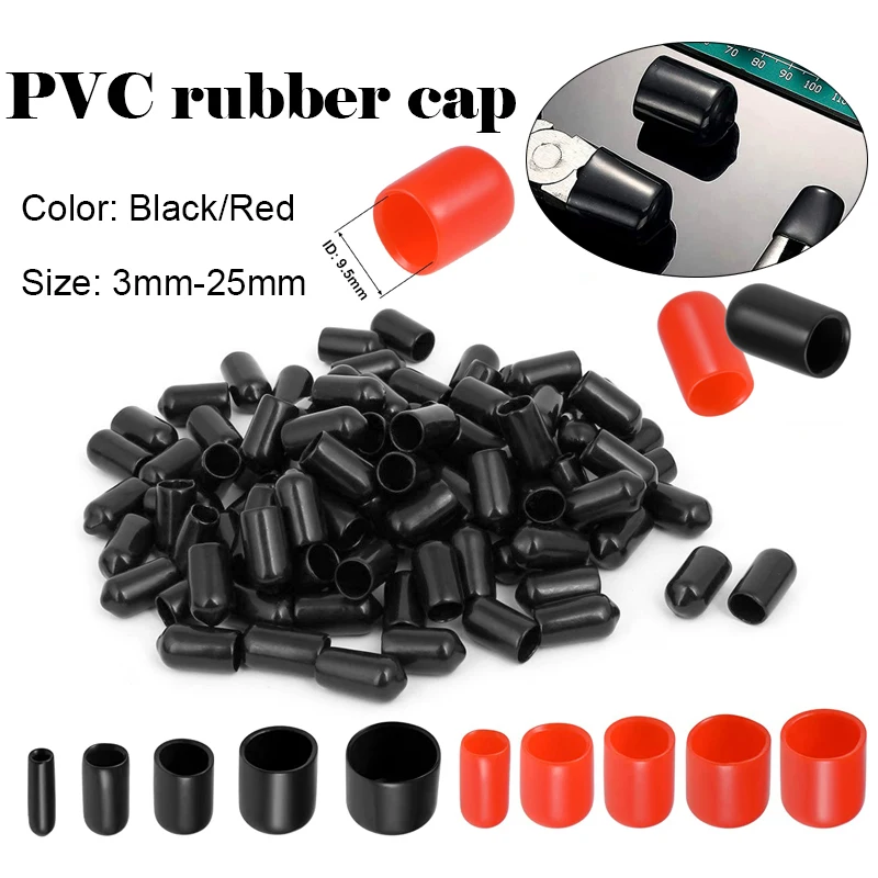 10-50pcs-Rubber-cap-nut-silicone-sleeve-plug-soft-lid-end-cover-thread ...