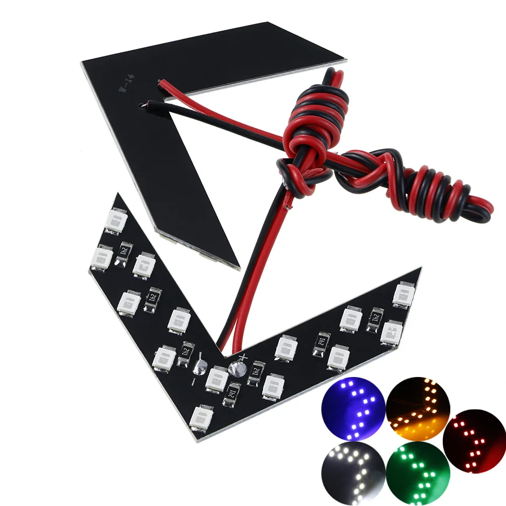 2-pieces-set-multicolor-14SMD-hidden-LED-Arrowhead-auto-rearview-mirror ...