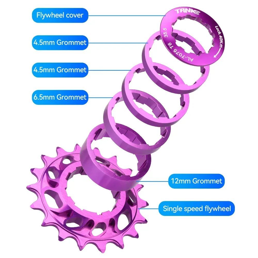 TANKE-Single-Speed-Flywheel-Conversion-Kit-18T-HG-Cassette-Cog-MTB-Road ...