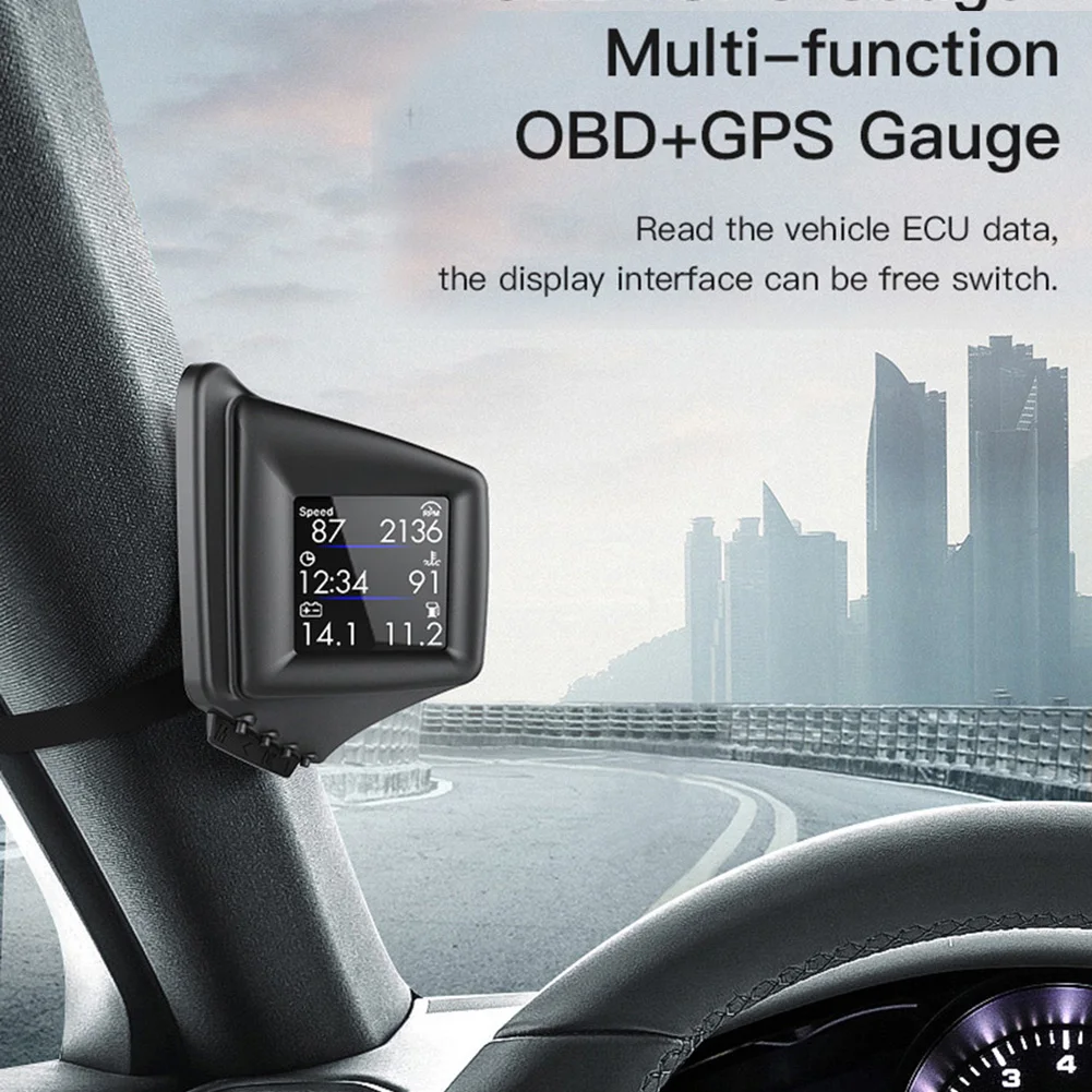 GPS OBD Dual System Head up Display a pillar ajuste instalar RPM Turbo ...