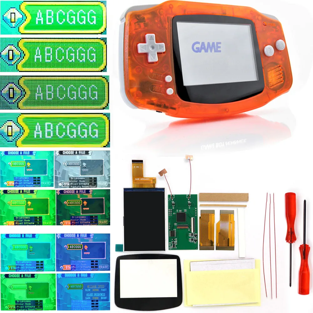 Easy-Install-Drop-in-FOr-GBA-V5-LCD-Highlight-IPS-Replacements-Kits-for ...